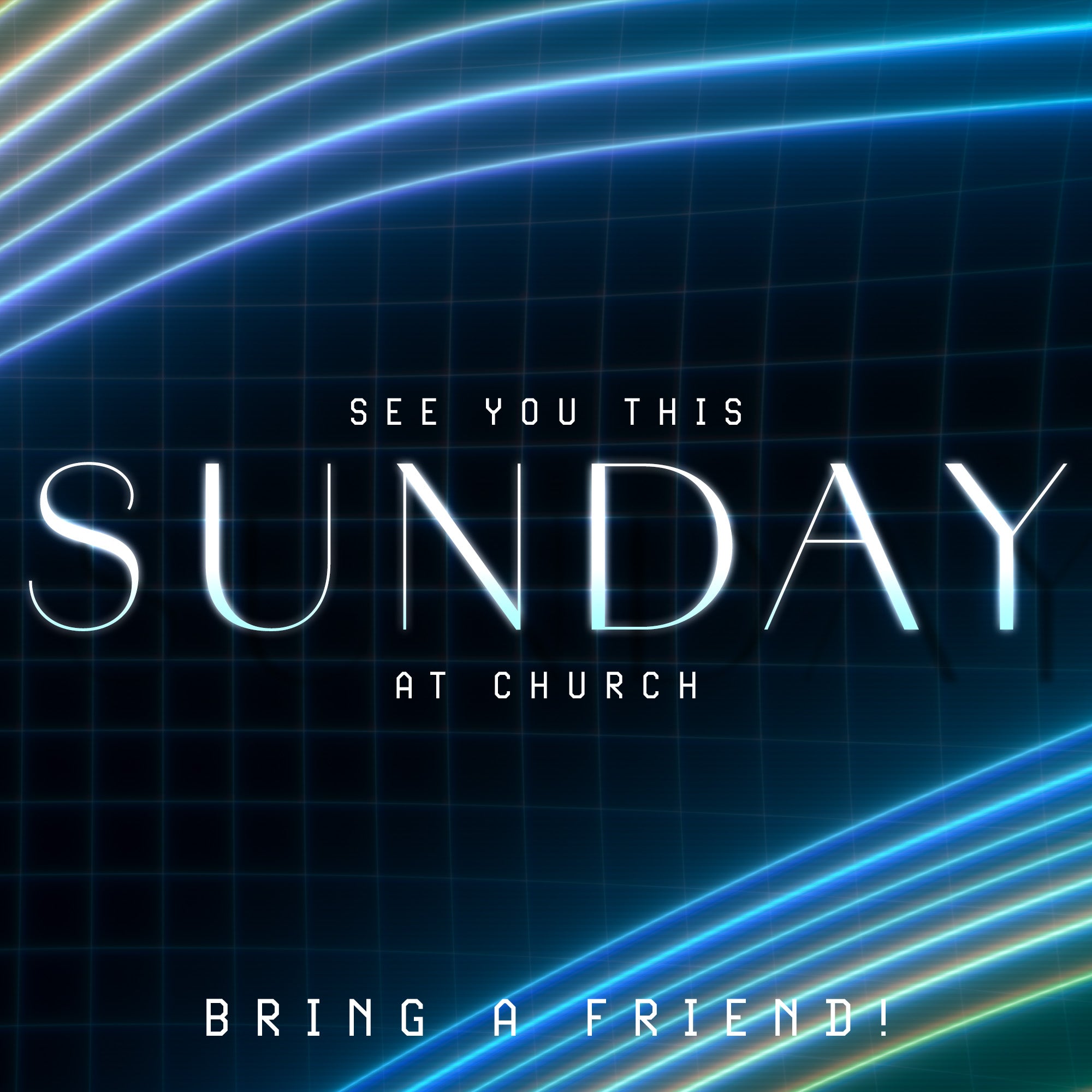 Neon Topo Sunday | Editable Social Media Graphic | Still – Shift Worship